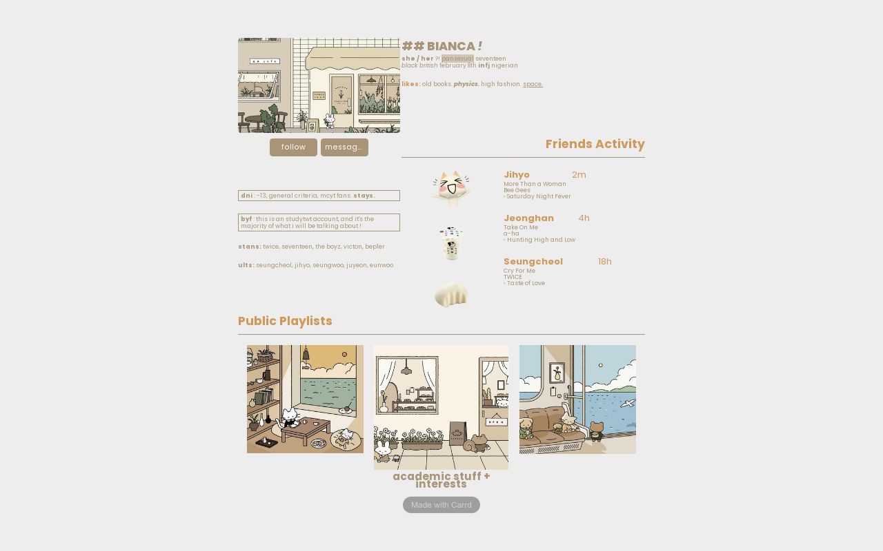 bianca's music ૮๑ˊ ᴗ ˋ๑ა